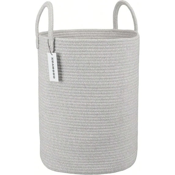 Cotton Rope Laundry Basket Hamper For Clothes Woven Storage Basket For ...