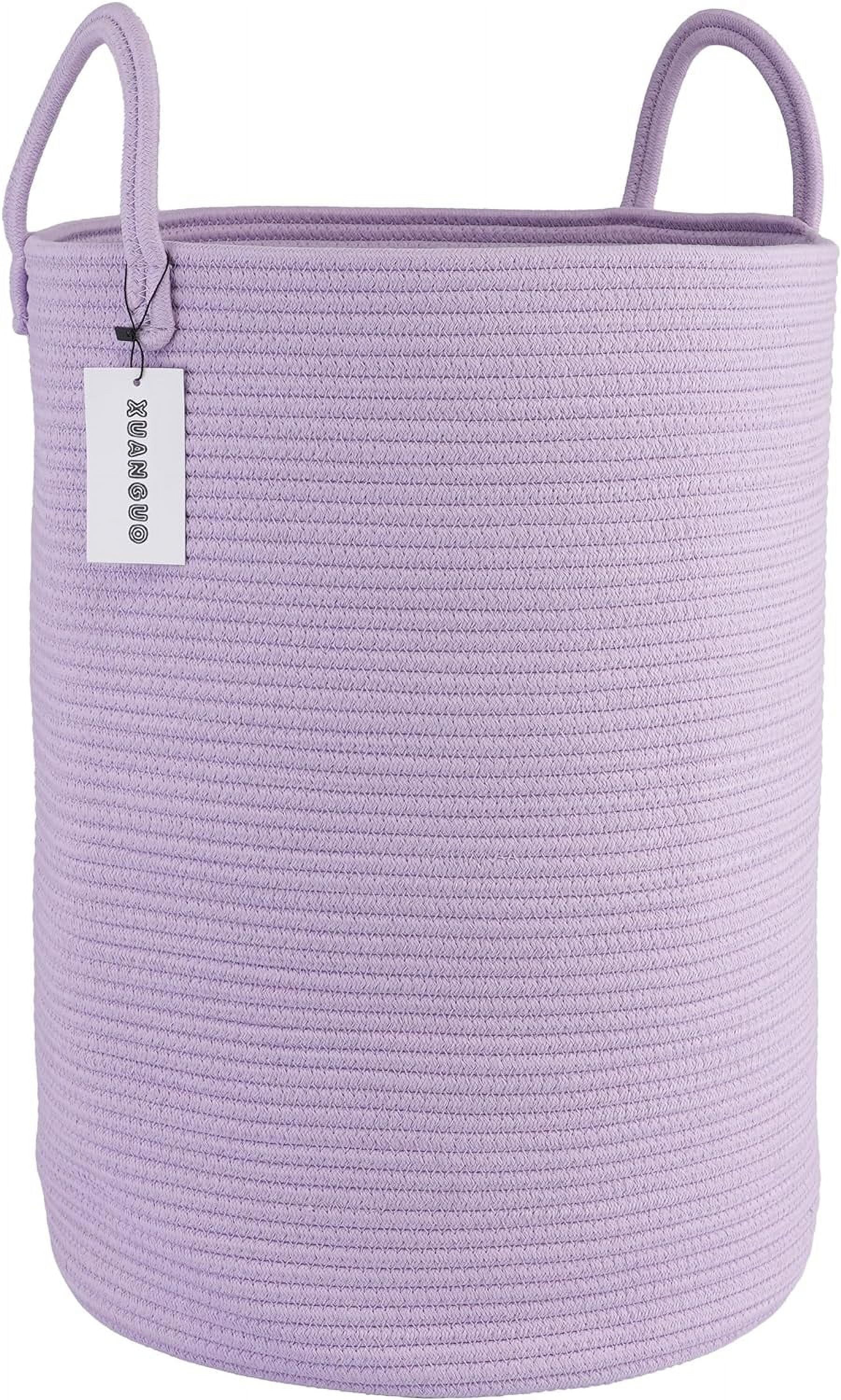 Cotton Rope Laundry Basket Hamper for Clothes Woven Storage Basket for ...
