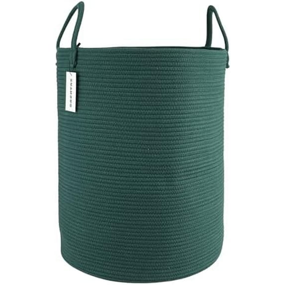 Cotton Rope Laundry Basket Hamper for Clothes Woven Storage Basket for ...