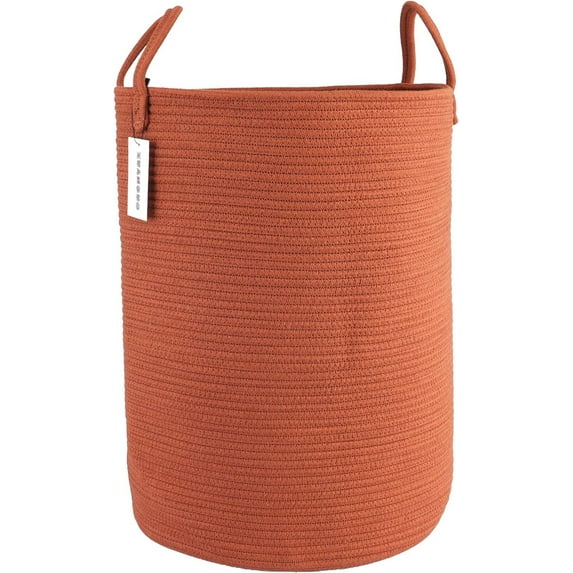 Cotton Rope Laundry Basket Hamper for Clothes Woven Storage Basket for ...