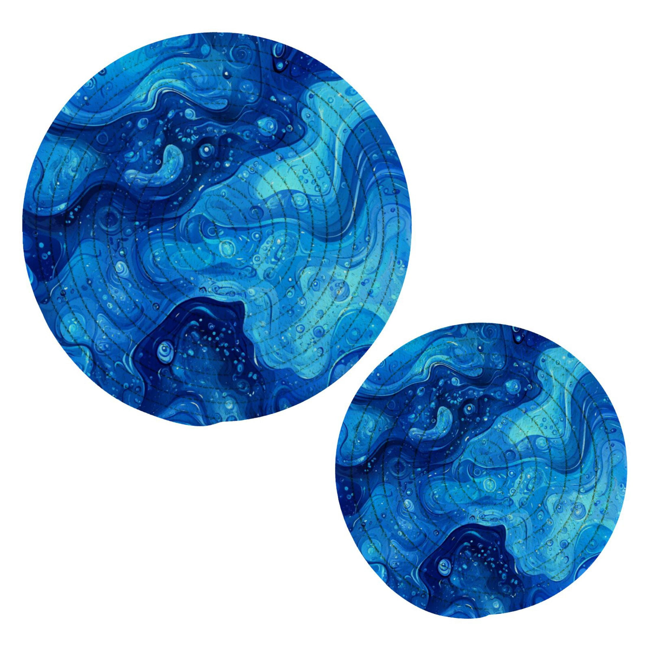 Cotton Rope Pot Holder Set of 2 Kitchen Trivets Blue Water Texture ...