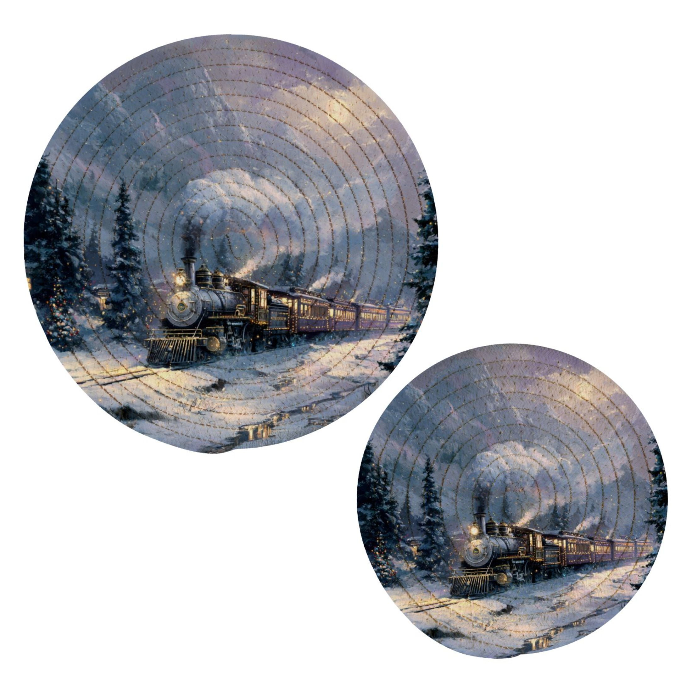 Cotton Rope Pot Holder Set of 2 Kitchen Trivets Vintage-style Christmas ...