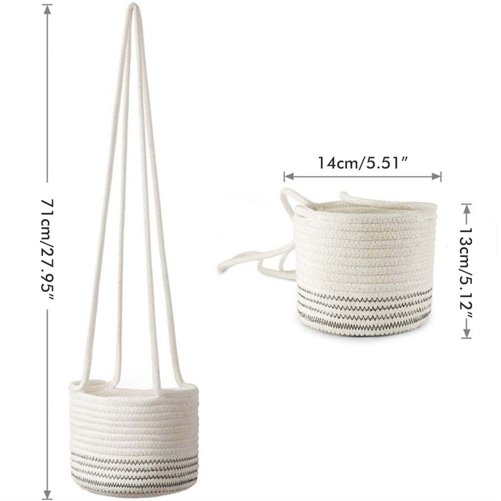 Cotton Rope Pot Holder for Flower Storage & Organisation Indoor Braided ...