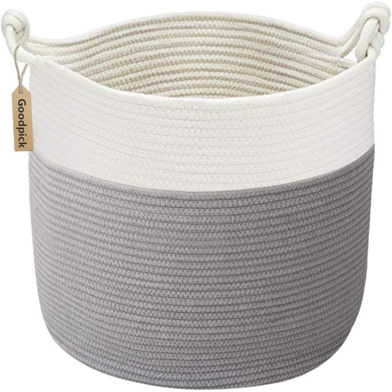 Cotton Rope Storage Basket, 15 x 14.2 Inches Baby Laundry Baskets for ...