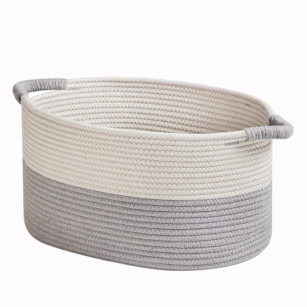 Cotton Rope Storage Basket Cotton Rope Woven Decorative Organizer ...