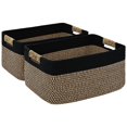 Cotton Rope Storage Baskets Black & Brown 2 Pack Large Organizing Bins ...