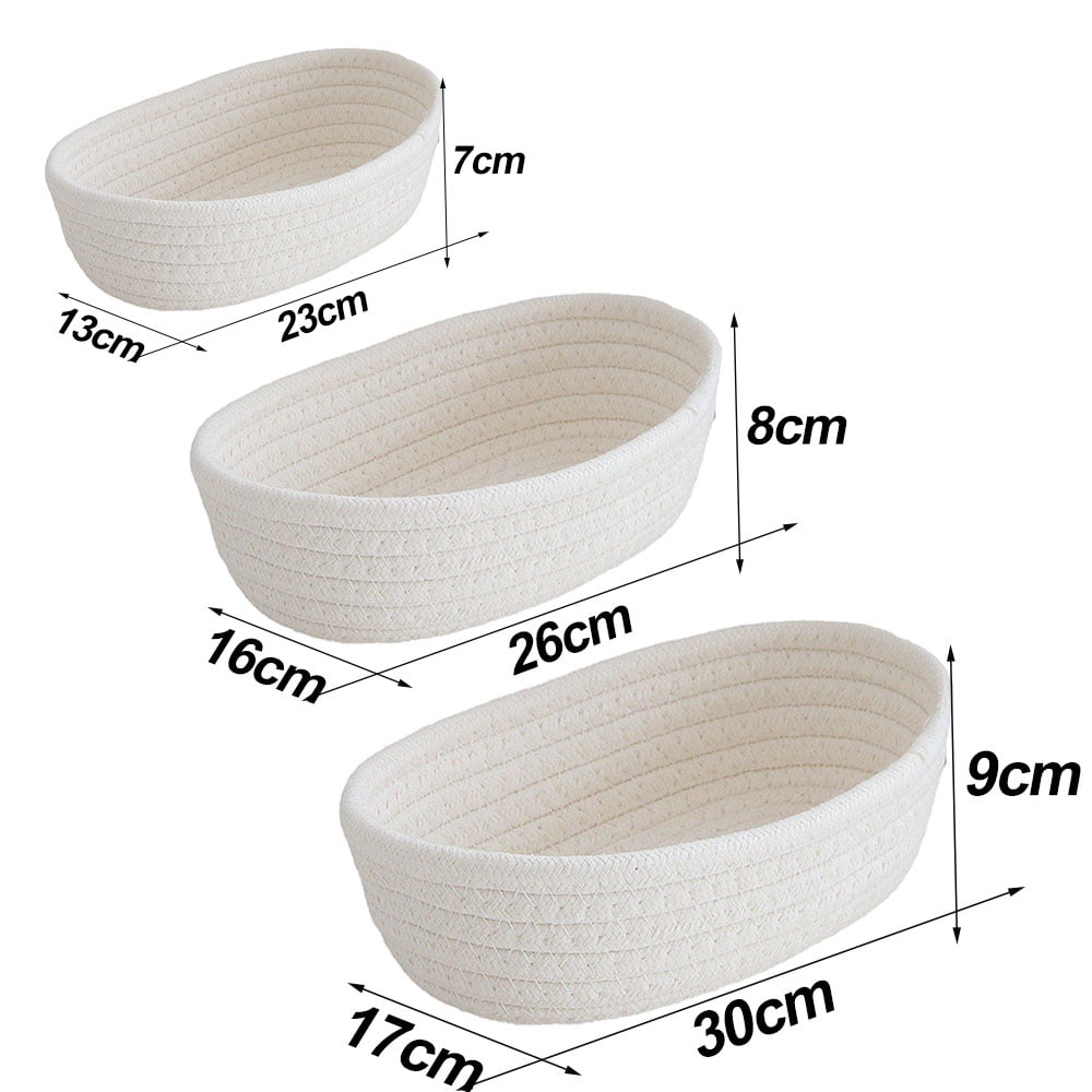 Cotton Rope Storage Baskets for shelves, Foldable Woven Storage Basket ...
