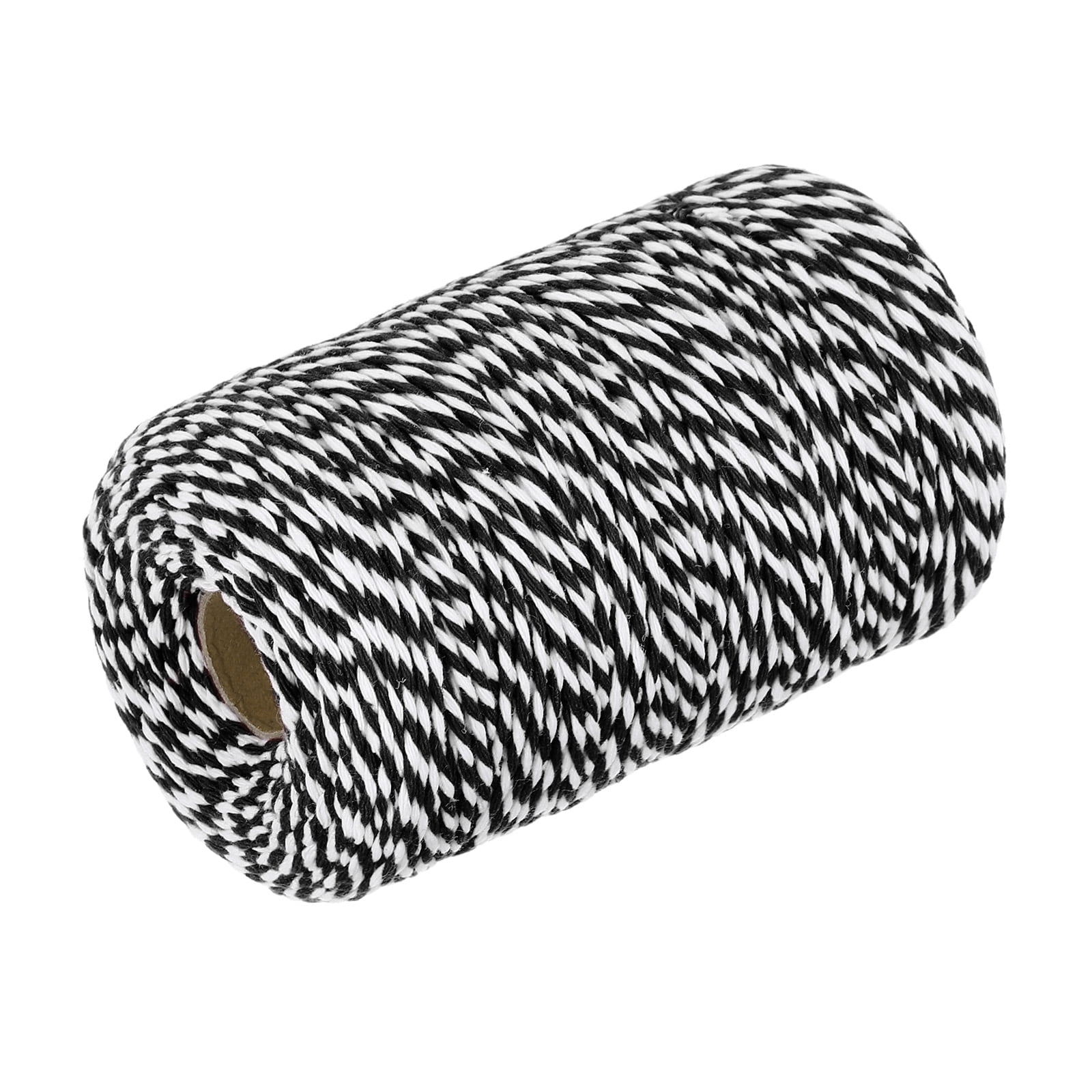 Cotton Rope Twisted Braided Rope Cord, Black and White 200M/218 Yard ...