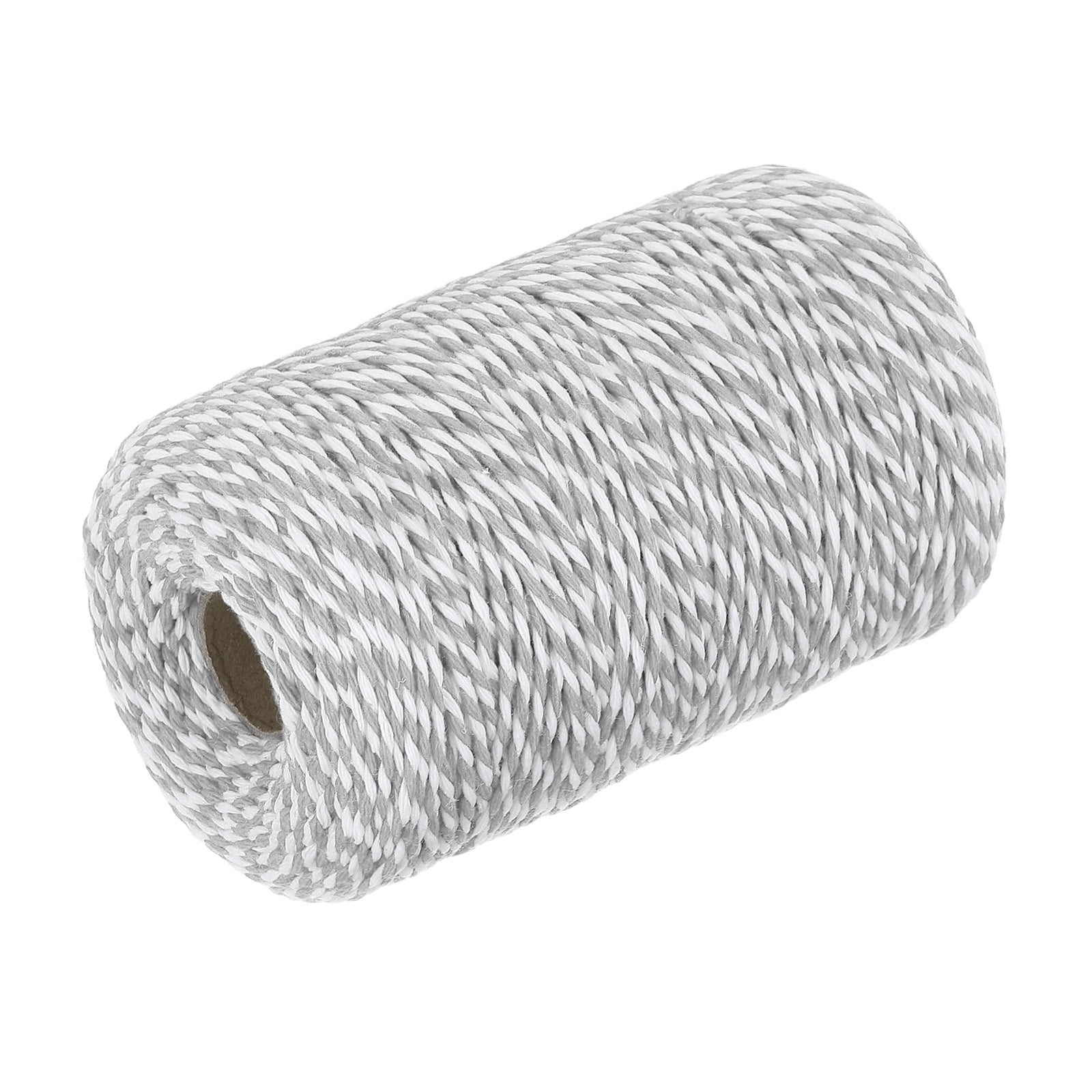 Cotton Rope Twisted Braided Rope Cord, Gray and White 200M/218 Yard 2mm ...