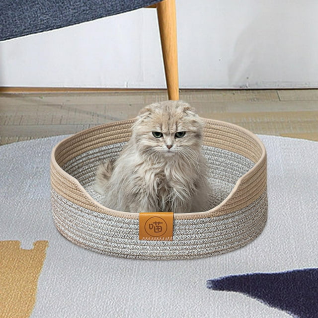 Cotton Rope Woven Cat Bed Basket Furniture Protection All Four Seasons ...