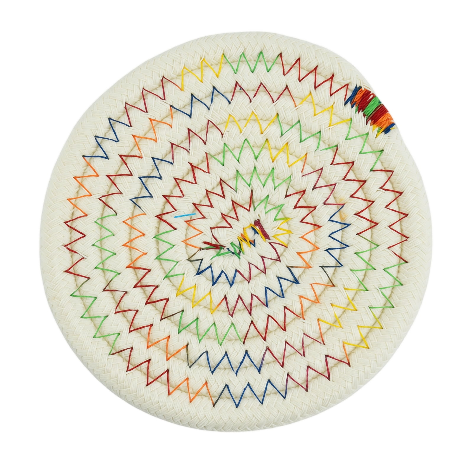 Cotton Rope Woven Coasters, 4.3 Inch Round Heat Resistant Placemat ...