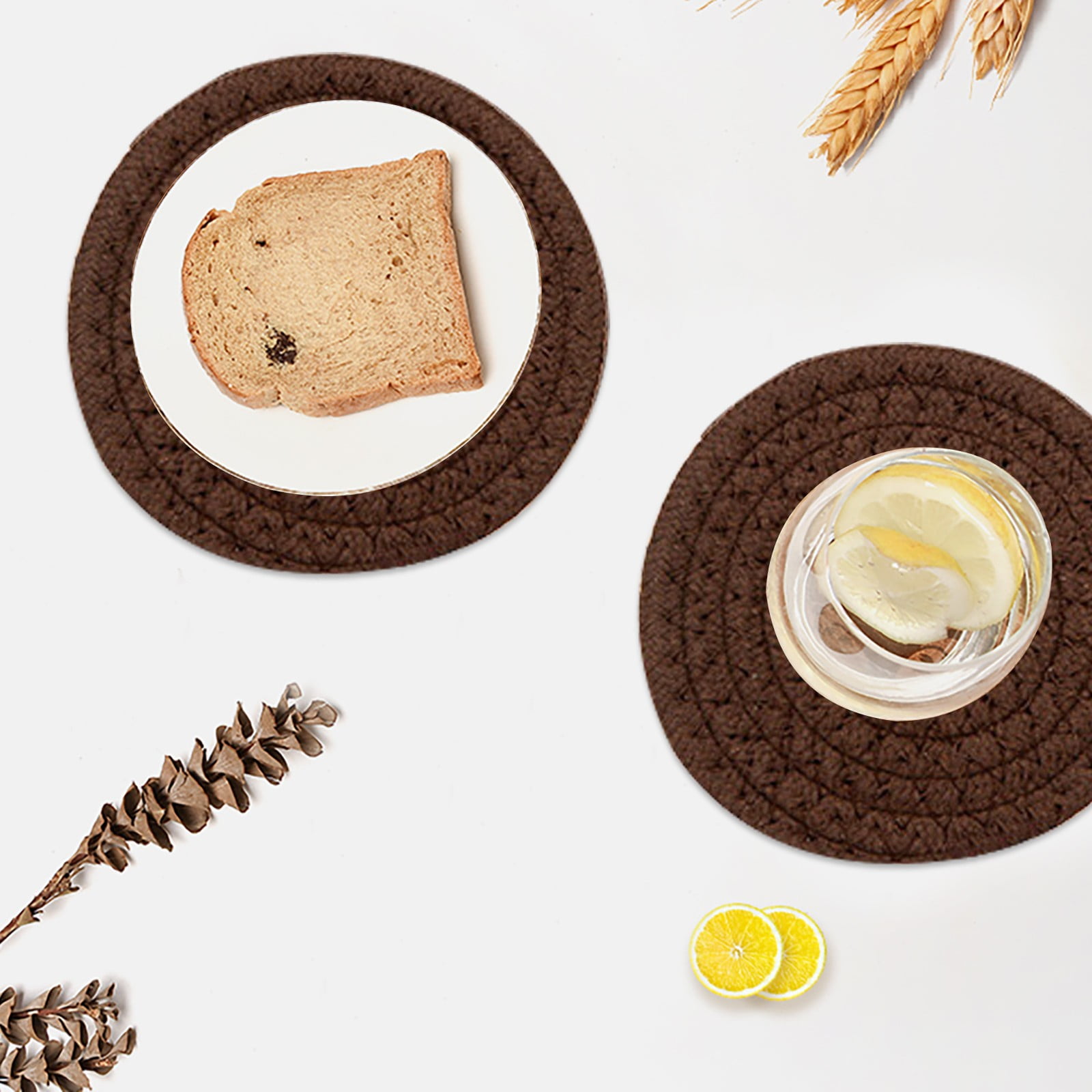 Cotton Rope Woven Food Mat, Cotton Yarn Woven Round Mat, Pot Mat, Thick ...