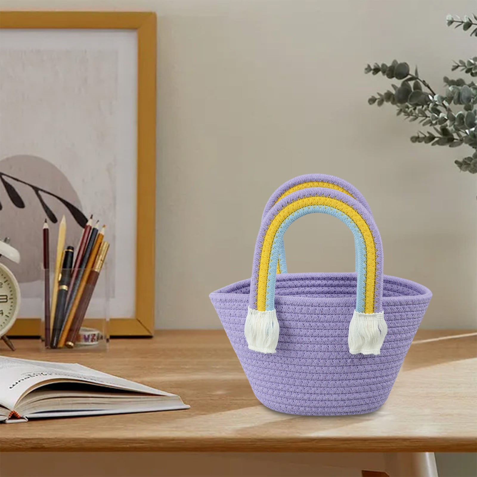 Cotton Rope Woven Handbag,Picnic Basket,Woven Storage Bag,Household ...