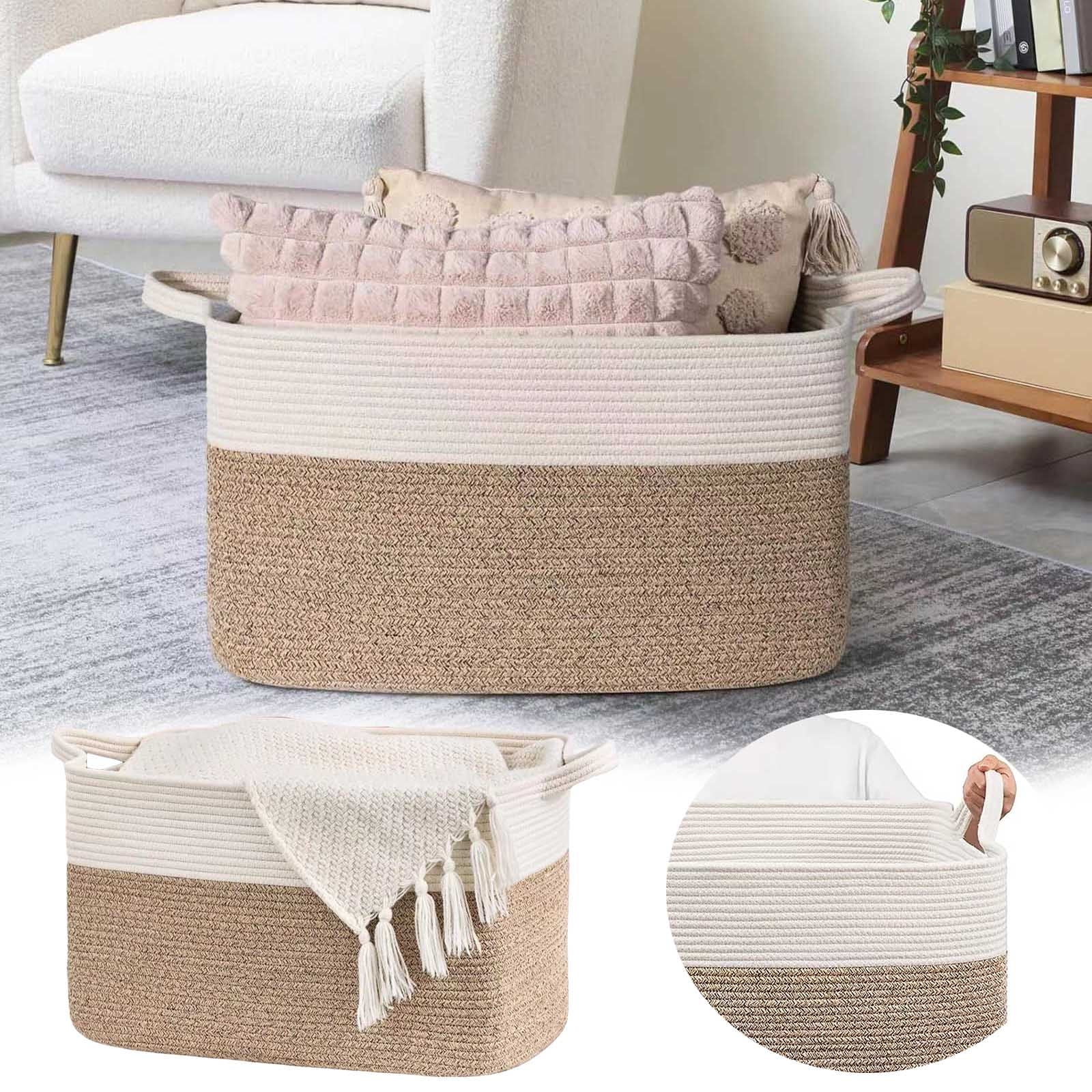 Cotton Rope Woven Storage Basket for Organizing Cube Storage Bin ...