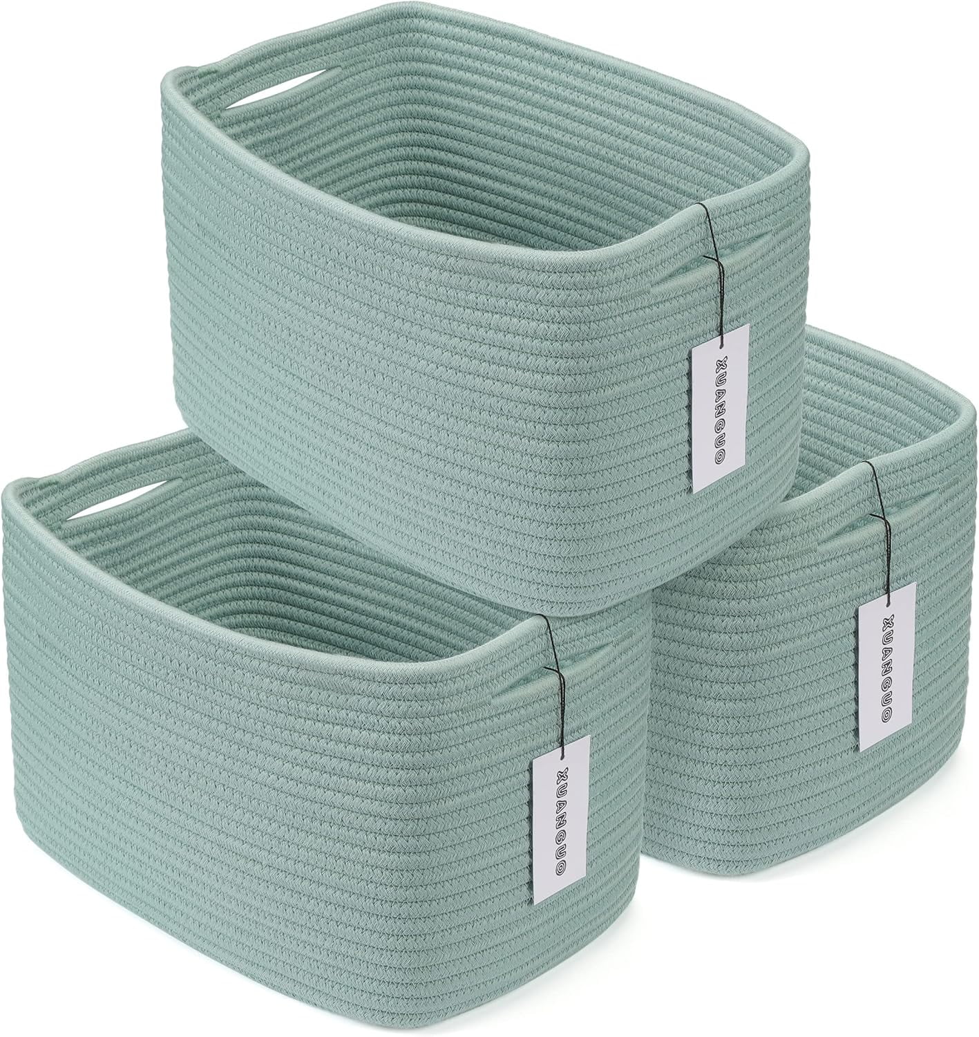 Rope storage Basket Bins Woven Basket for Organizing Shelves Rectangle ...
