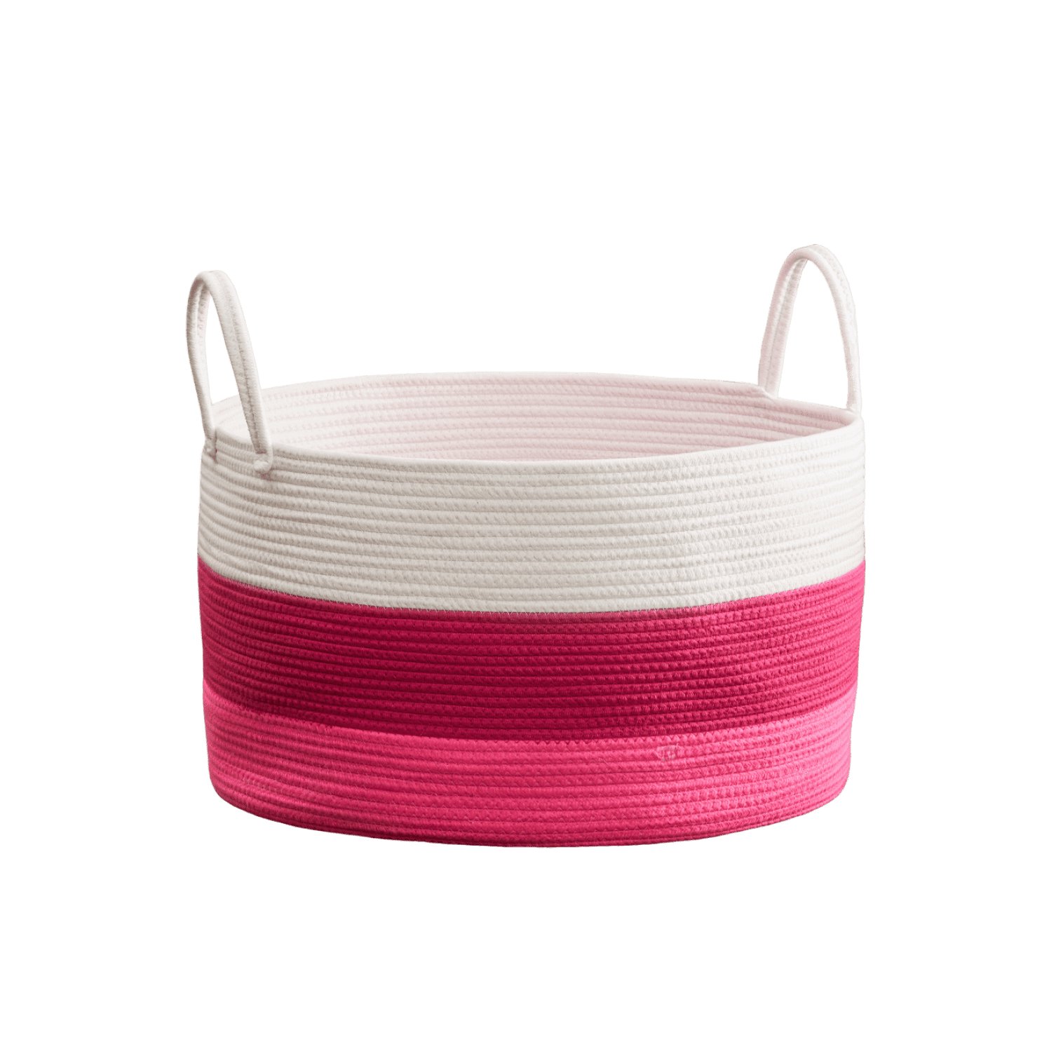 Cotton Round White Pink Laundry and Storage Basket - Walmart.com