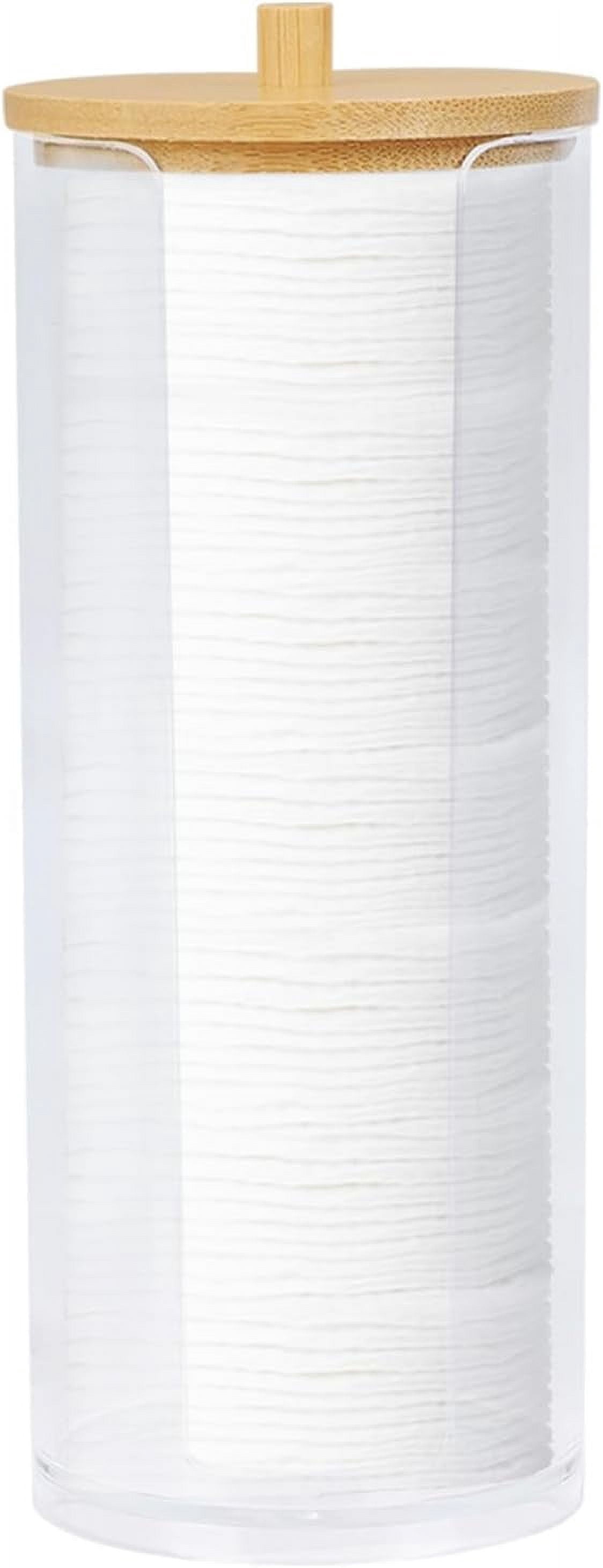 Cotton Rounds Holder, With Wood Lid, Makeup Pads Dispenser Container ...