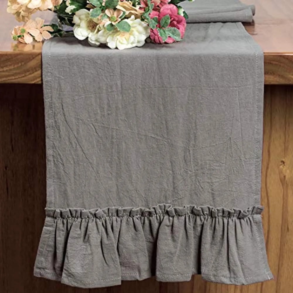 Cotton Ruffles Table Runner Event Party Supplies Fabric Decor Romantic ...