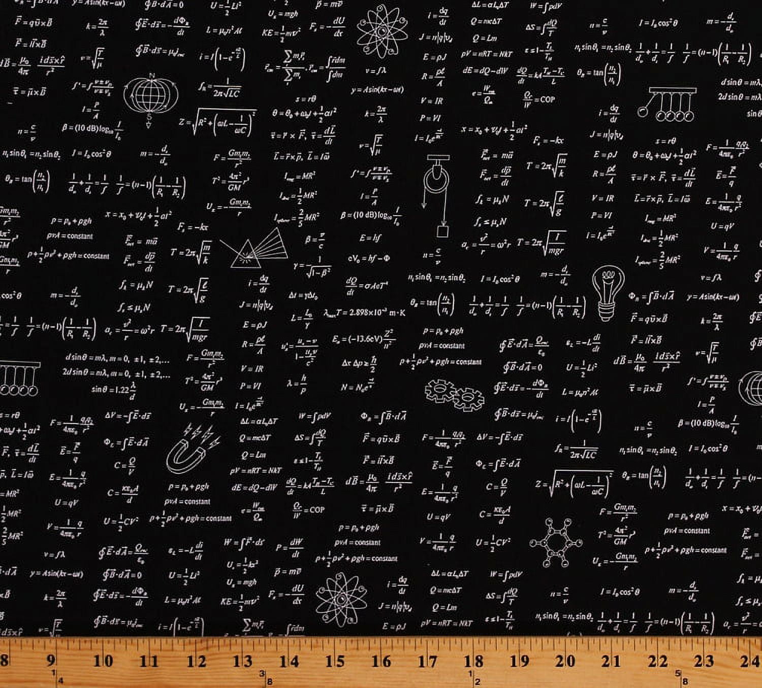 Cotton Science Equations Formulas on Black Physics Math Engineering ...