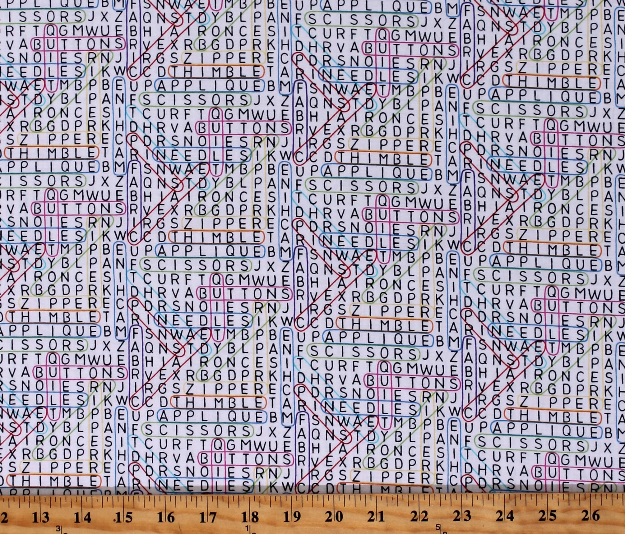 Cotton Sewing Words Word Search Crafting Seamstress Sew Happy Kim ...