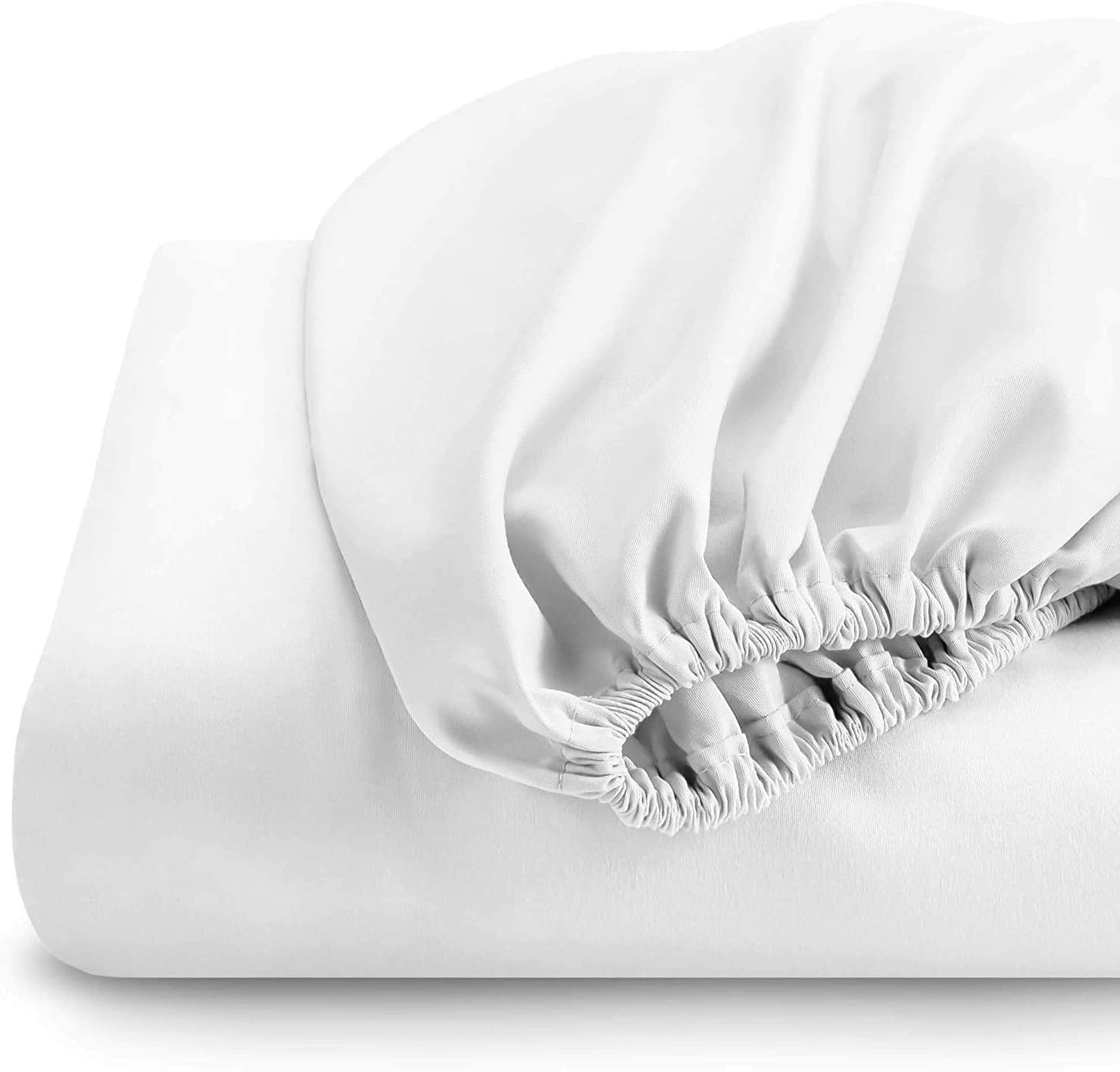 Cotton Sheet King Size 1 PC Fitted Sheet Only with 12" Inch Deep Pocket ...