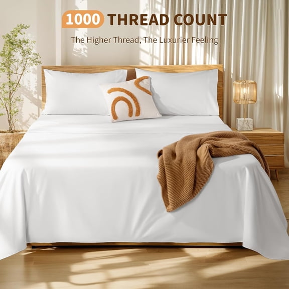 4-Pieces Stripe Sheet Set, King, White - Walmart.com