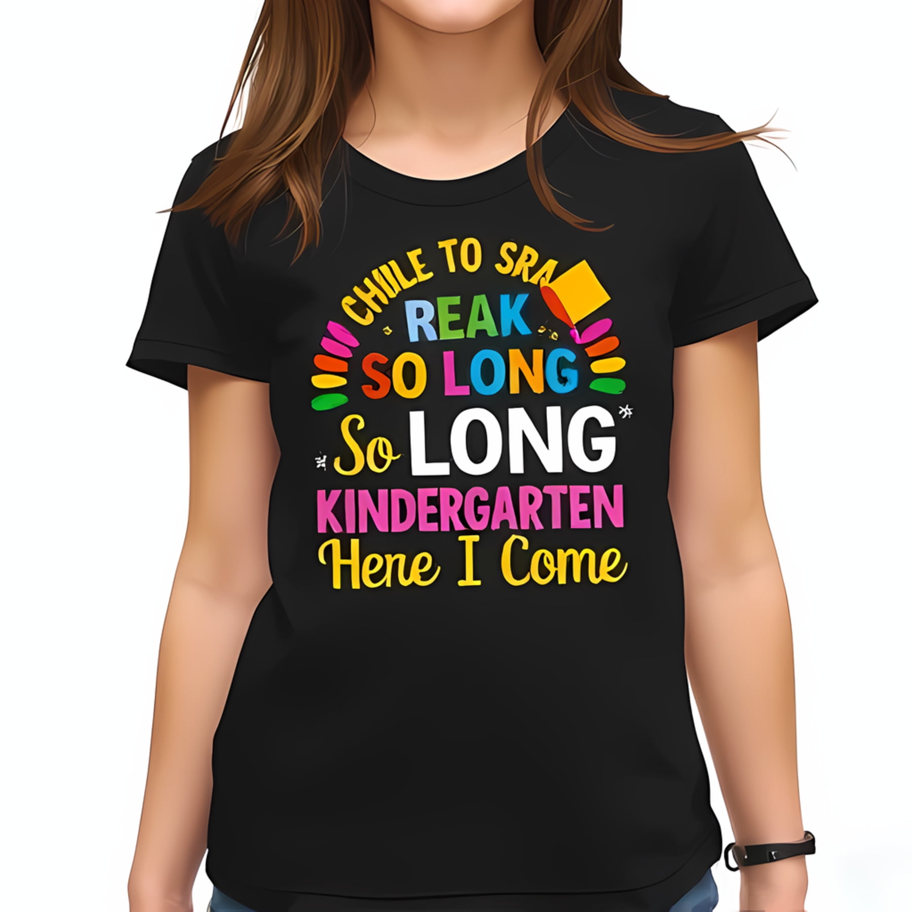 Cotton Short Sleeve T-Shirt - Colorful 'So Long' Design for Preschool ...