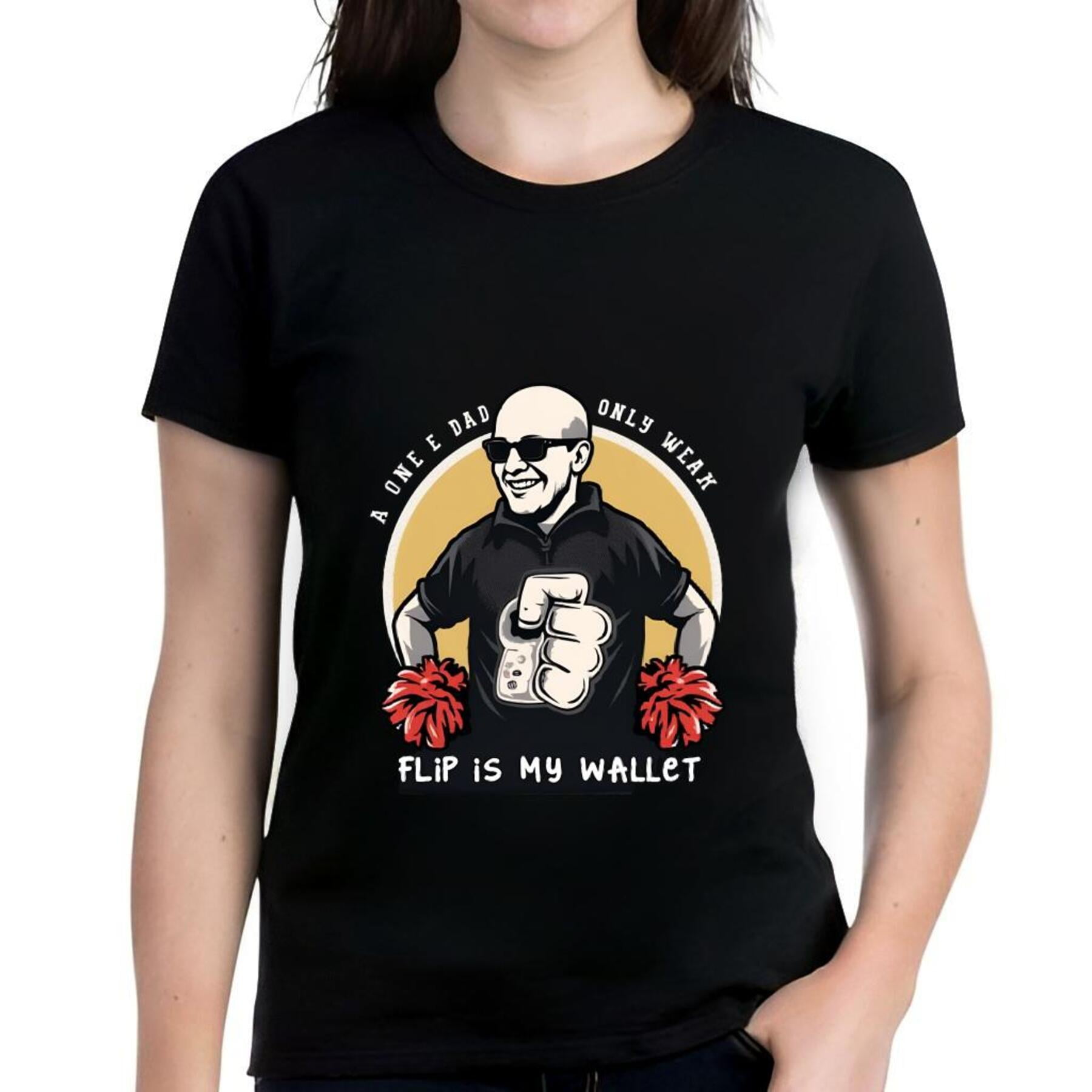 Cotton Short Sleeve T-Shirt with Retro Flip Phone Graphic Sunglasses ...