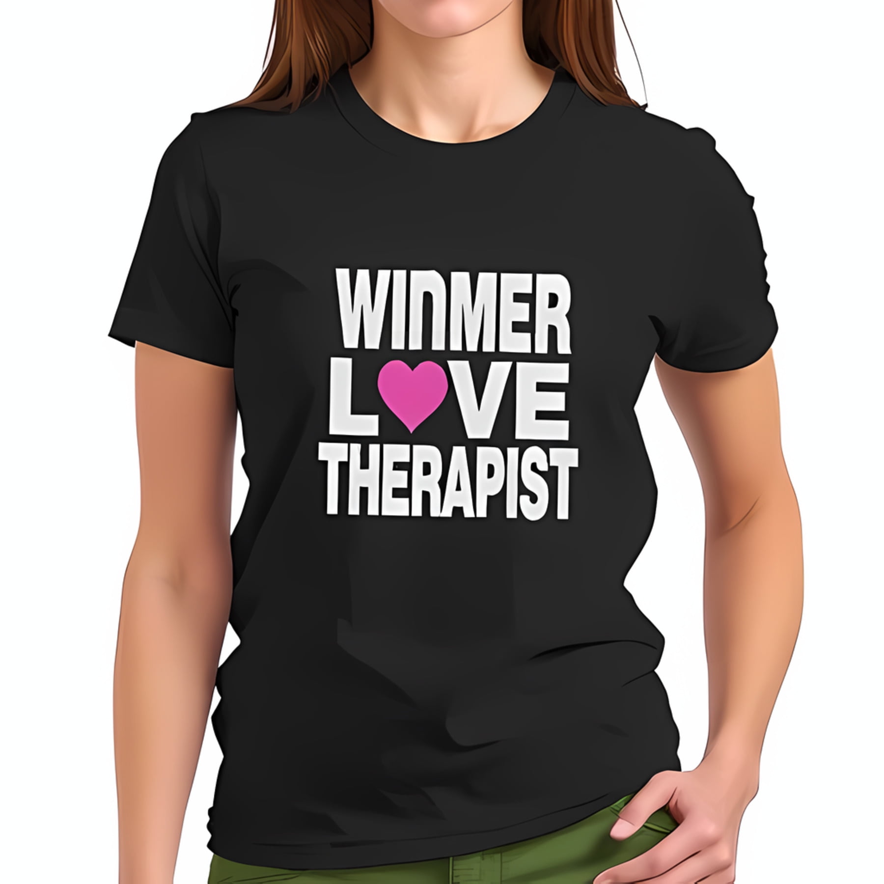 Cotton Short Sleeve T-Shirt - 'WINNER LOVE THERAPIST' Bold Text with ...