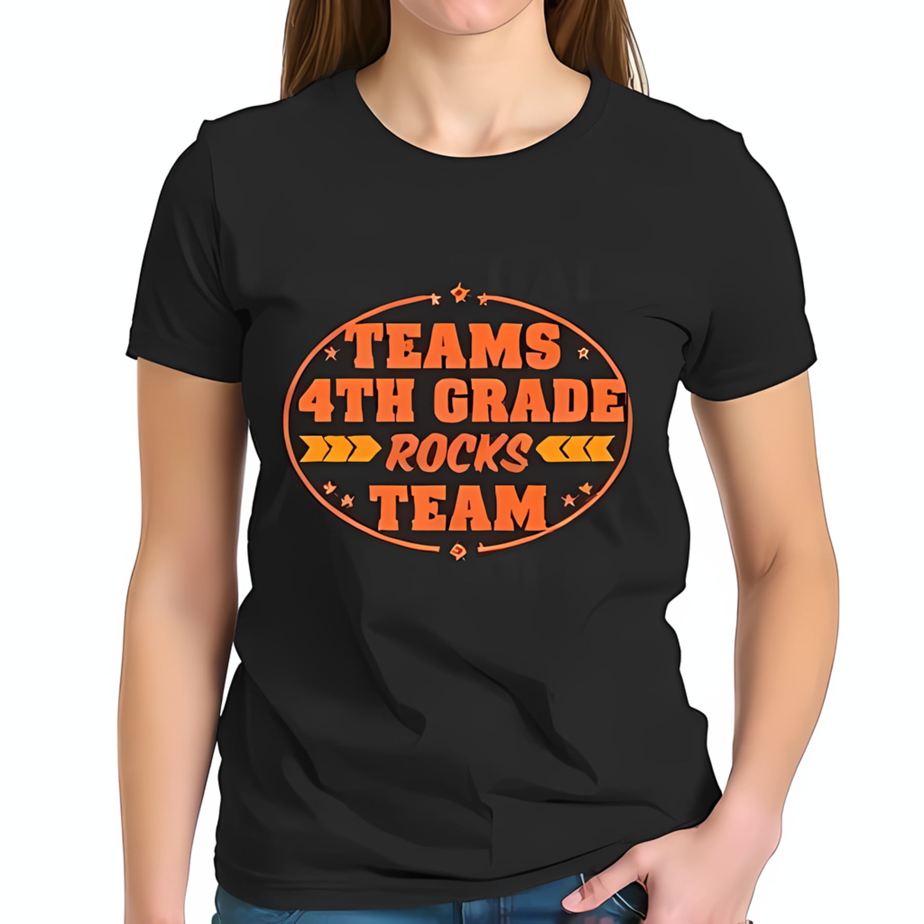 Cotton Short Sleeve T-Shirt for 4th Grade Teams - Bold Orange 'TEAMS ...