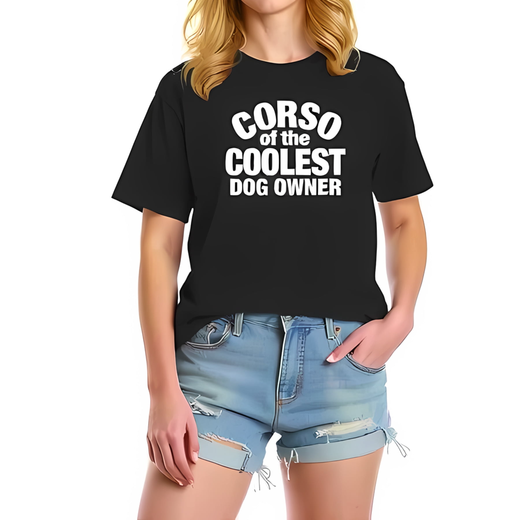 Cotton Short Sleeve T-Shirt for Dog Owners - " CORSO of the COOLEST DOG ...