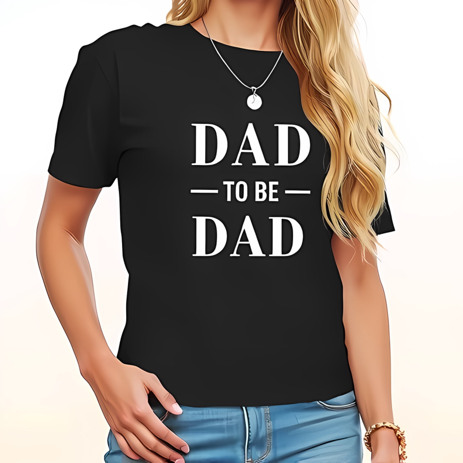 Cotton Short Sleeve T-Shirt for Expecting Dads - " DAD - TO BE - DAD ...