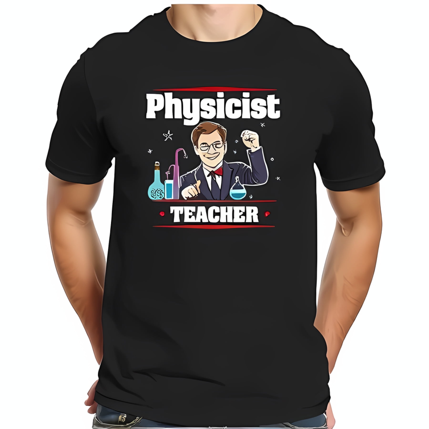 Cotton Short Sleeve T-Shirt for Physicist Teachers - Bold Red ...