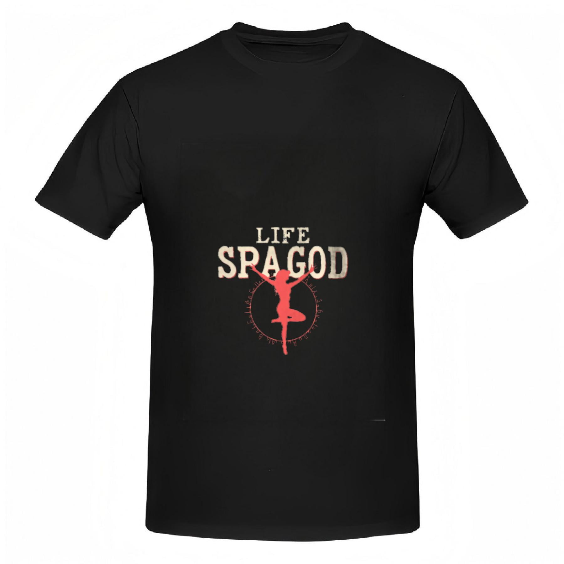 Cotton Short Sleeve T-Shirt for Women - Bold ' LIFE SPAGOD ' Graphic ...