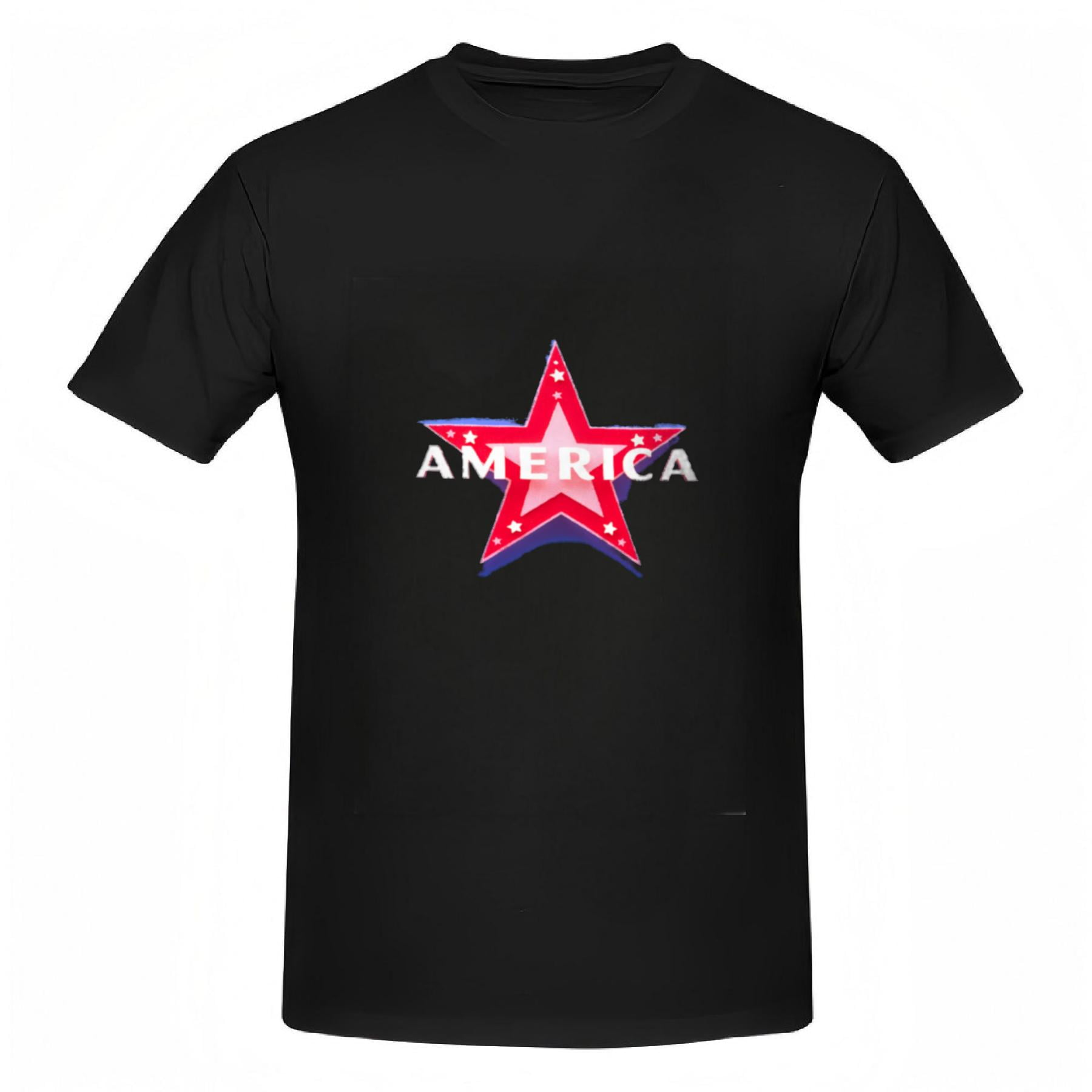 Cotton Short Sleeve T-Shirt for Women - Bold Red Star Graphic with ...