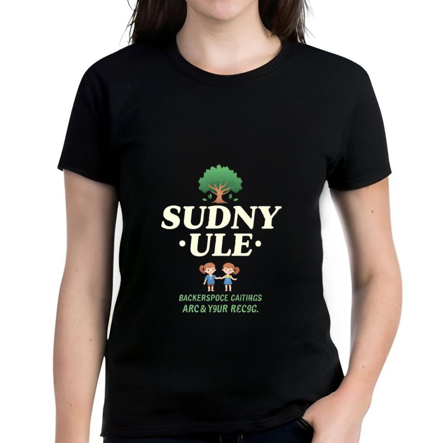 Cotton Short Sleeve T-Shirt for Women - Bold ' SUDNY ULE ' Design with ...