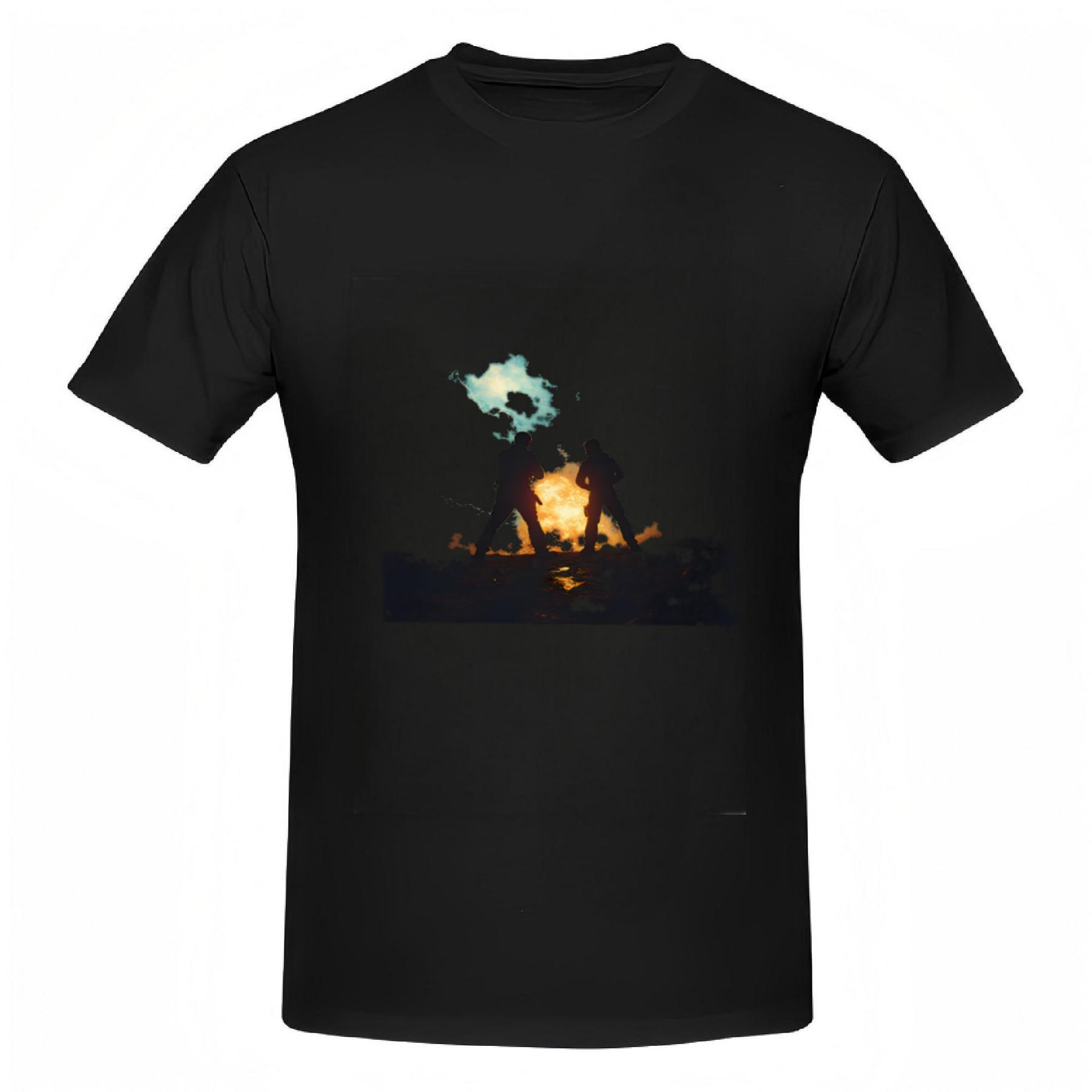 Cotton Short Sleeve T-Shirt for Women - Ethereal Blue Flame & Bright ...