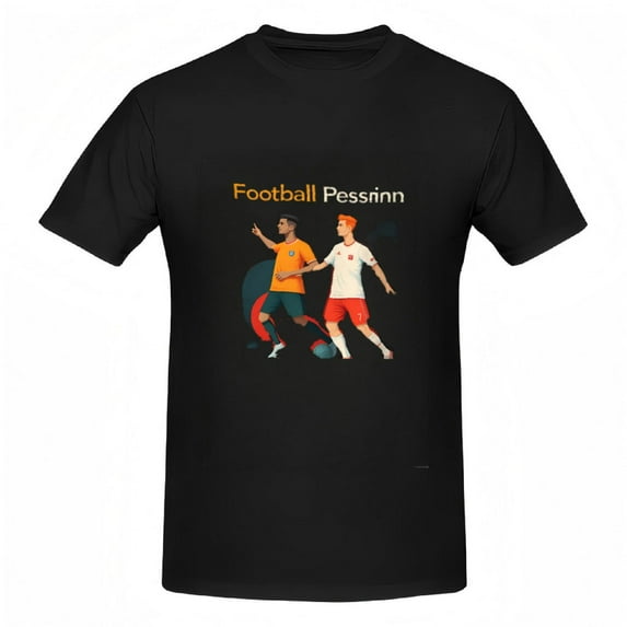 Cotton Short Sleeve T-Shirt for Women - Fun Cartoon Soccer Graphic with ...