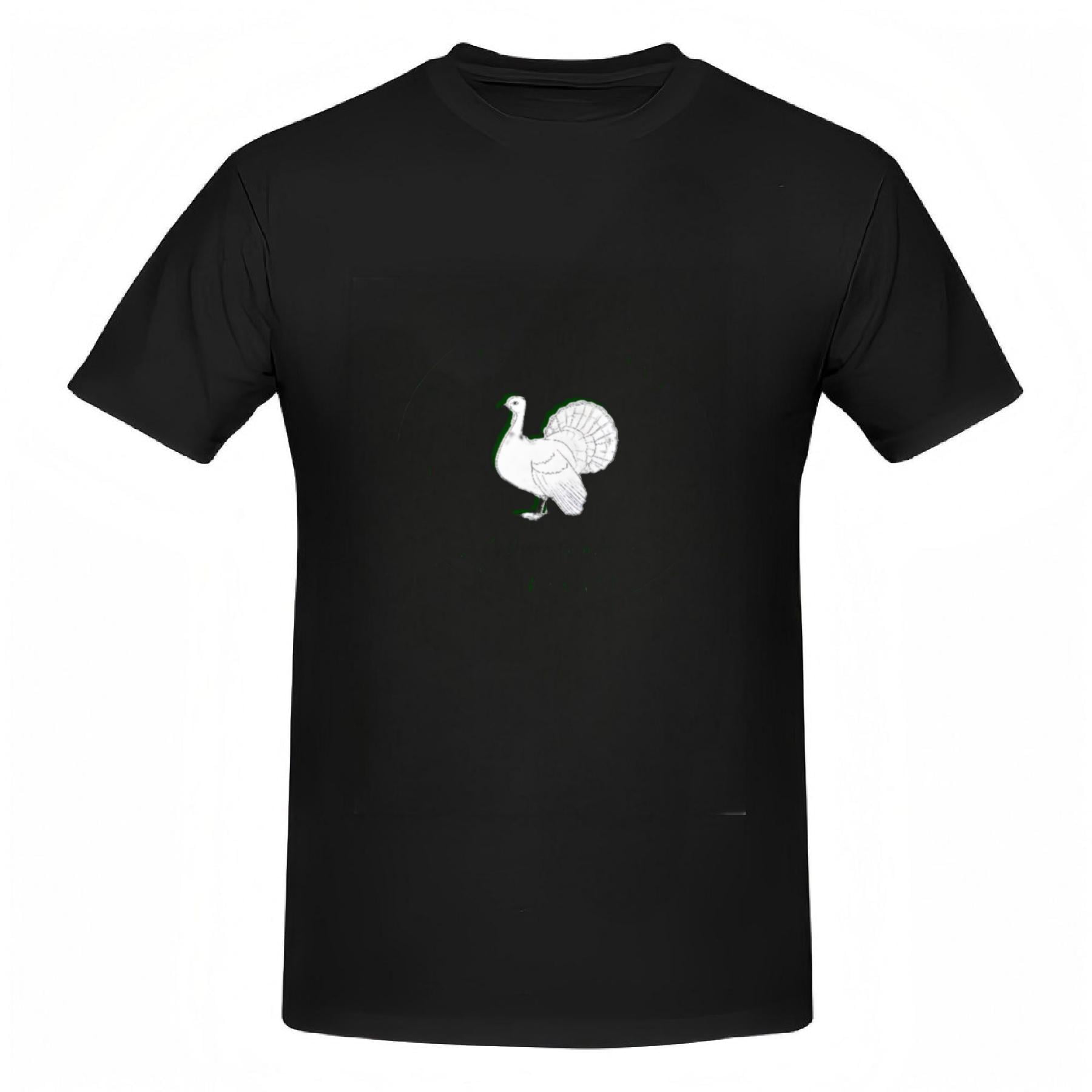 Cotton Short Sleeve T-Shirt for Women - Playful Cartoon Turkey Design ...