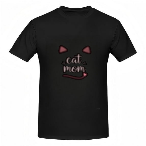Cotton Short Sleeve T-Shirt for Women - Playful ' Cat Mom ' Design with ...