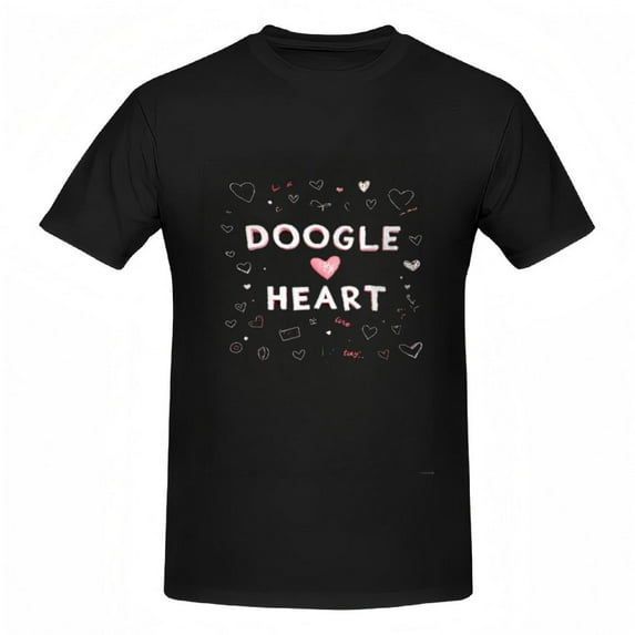 Cotton Short Sleeve T-Shirt for Women - Playful ' DOGGLE HEART ' Design ...