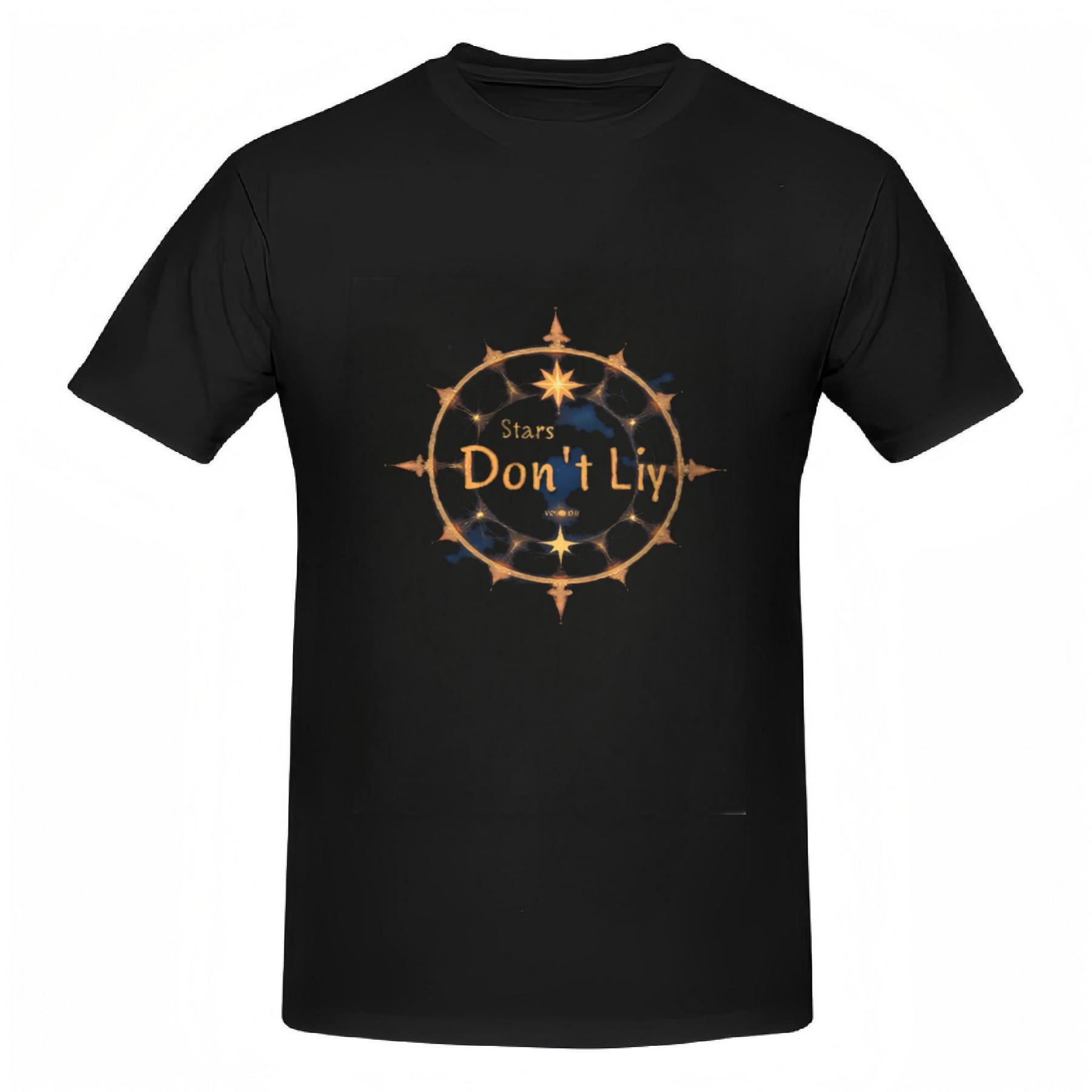Cotton Short Sleeve T-Shirt for Women - ' Stars Don ' t Lie ' Design ...