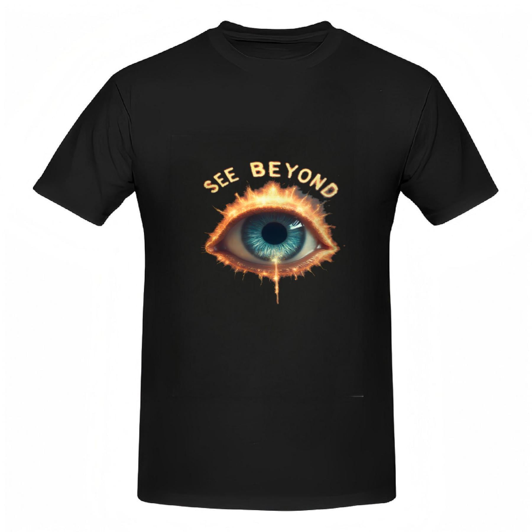Cotton Short Sleeve T-Shirt for Women - Striking ' SEE BEYOND ' Eye ...