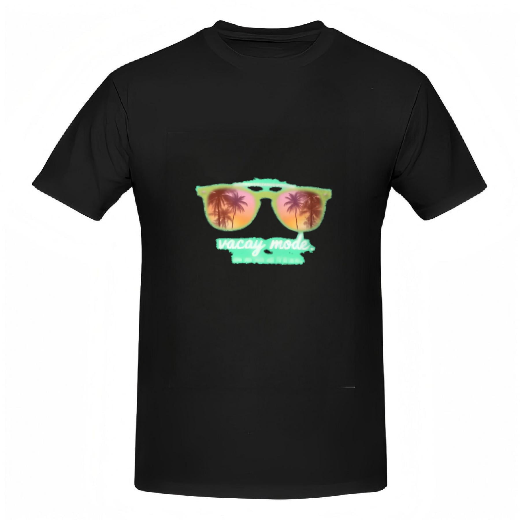 Cotton Short Sleeve T-Shirt for Women - Tropical Sunglasses Graphic Tee ...