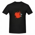 Cotton Short Sleeve T-Shirt with Abstract Red Planet Graphic Design ...
