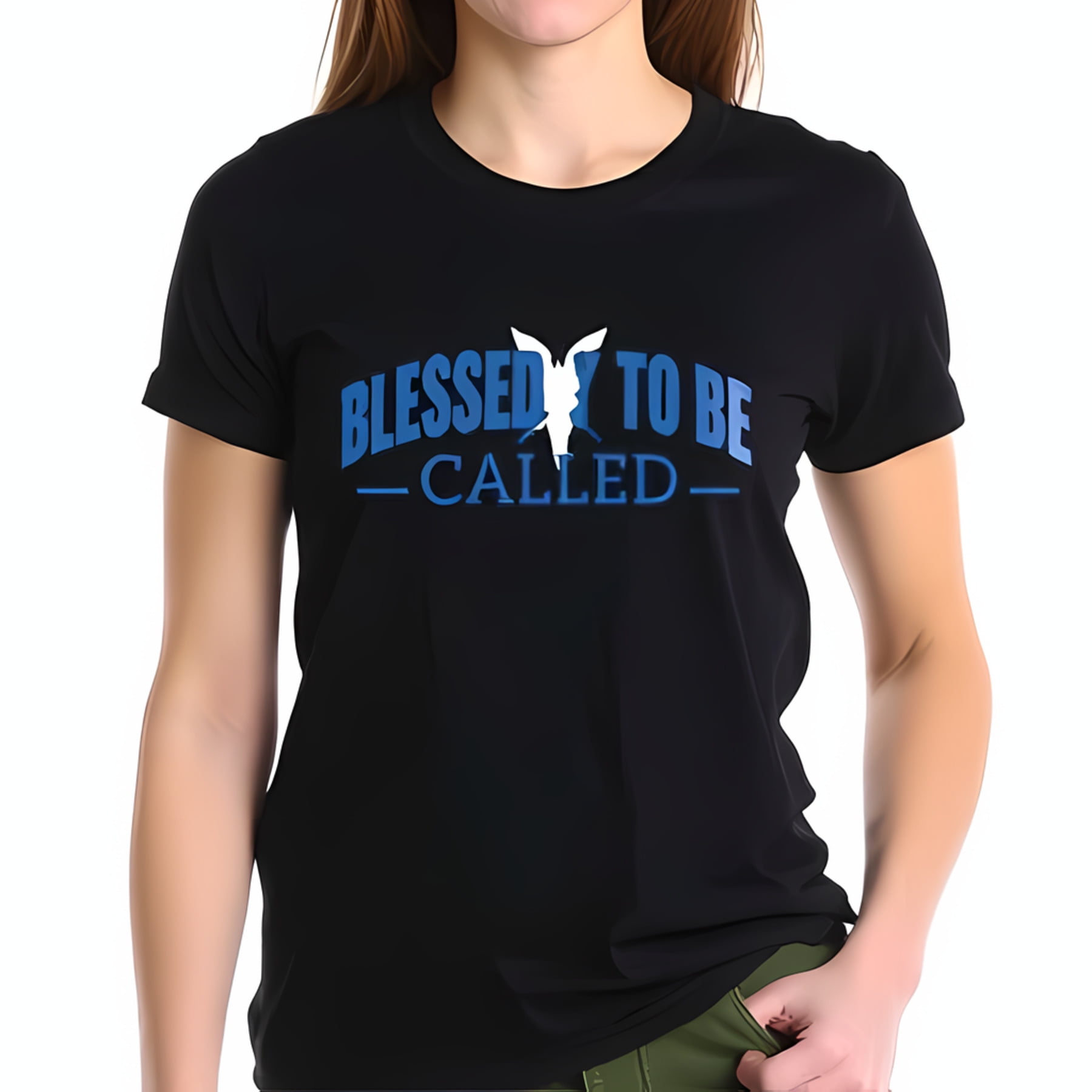 Cotton Short Sleeve T-Shirt with 'Blessed to be -Called-' Graphic ...
