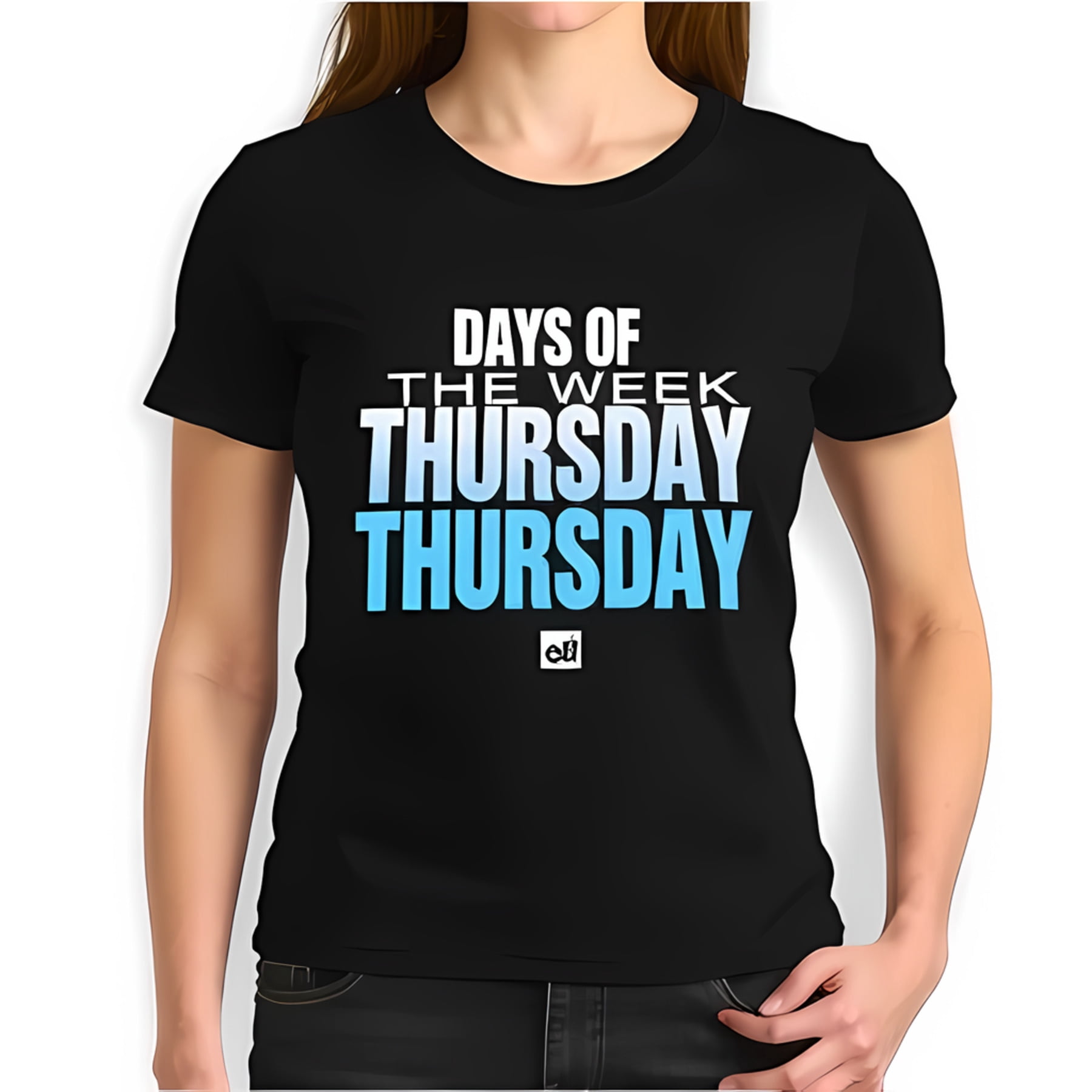 Cotton Short Sleeve T-Shirt with Bold 'DAYS OF THE WEEK' Design - Eye ...