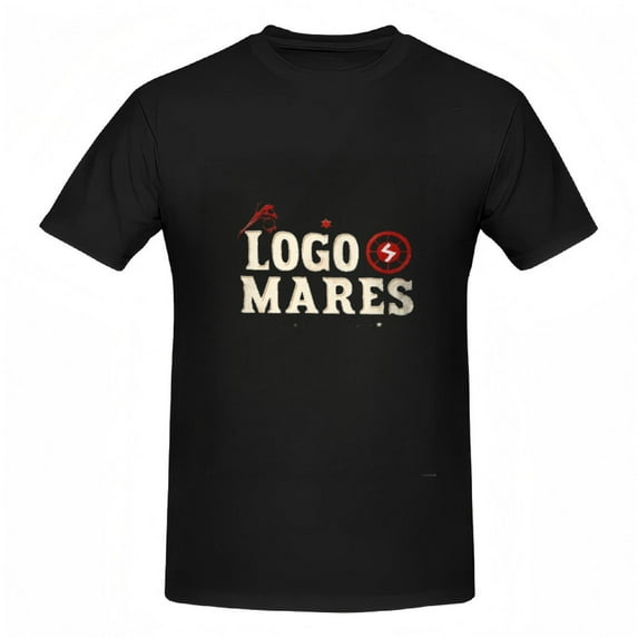 Cotton Short Sleeve T-Shirt with Bold ' MARES ' Design Red Circle Red ...