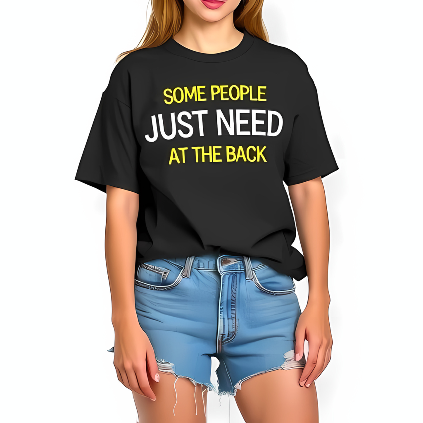 Cotton Short Sleeve T-Shirt with Bold " SOME PEOPLE JUST NEED AT THE ...
