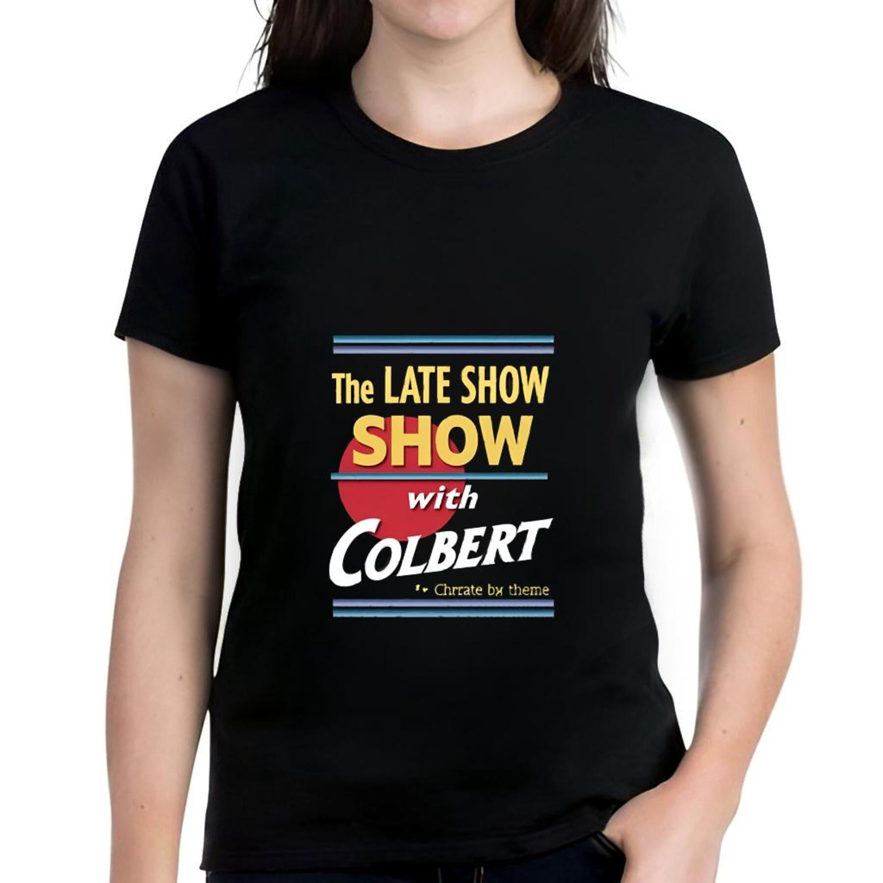 Cotton Short Sleeve T-Shirt with Bold 'The Late Show Show with Colbert ...
